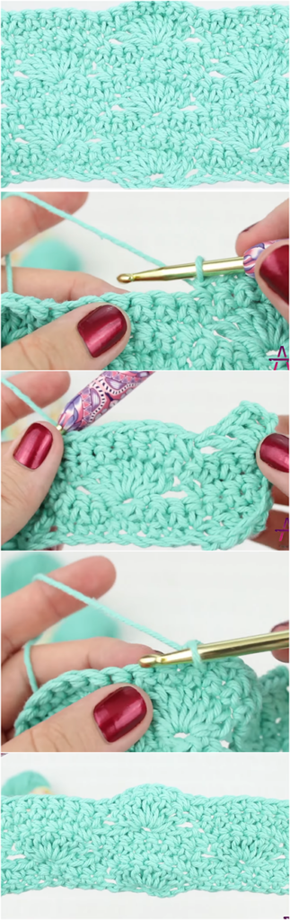 Crochet Wavy Shell Stitch Pattern - Easy Tutorial - Crochetaholic