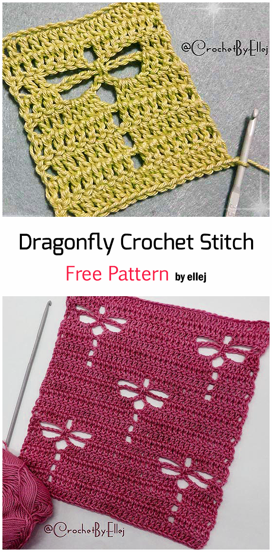 Crochet Dragonfly Stitch Projects - Free Patterns - Crochetaholic